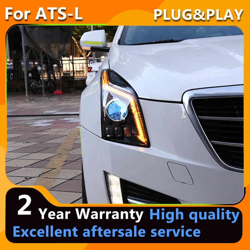 캐딜락 ATS L 용 헤드 라이트 ATS L 2014 2017 헤드 램프 LED DRL 러닝 라이트 Bi 크세논 빔 천사 눈 자동차 액세서리|자동차 라이트 어셈블리 ...
