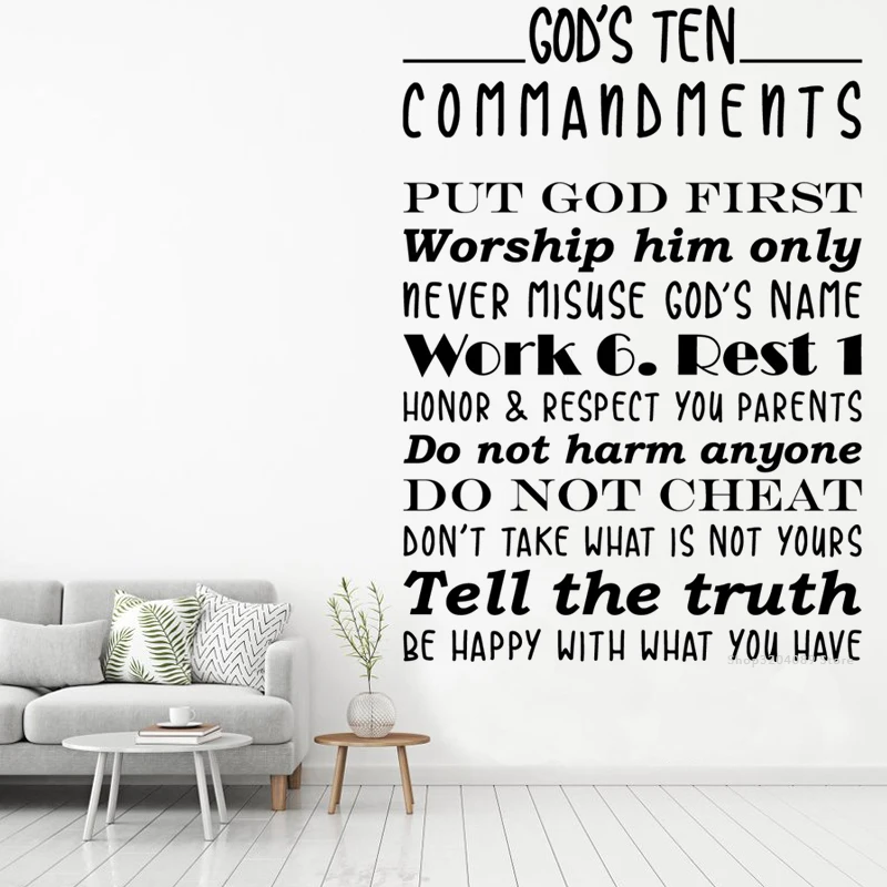 Bible-Scripture-Wall-Sticker-God-s-ten-Ten-Commandments-put-god-first ...