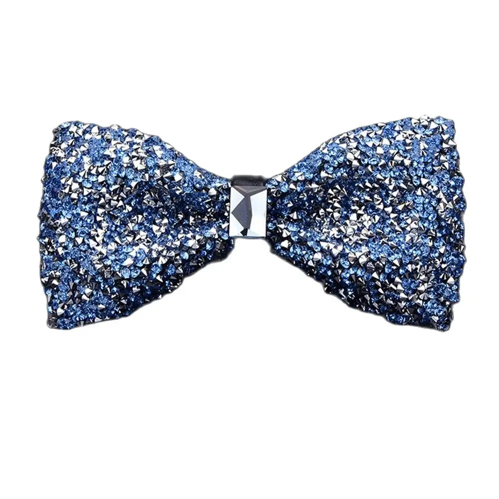 Clip On Bow Tie Mens Fashion Luxury Diamond Bow Tie Glitter Crystal ...