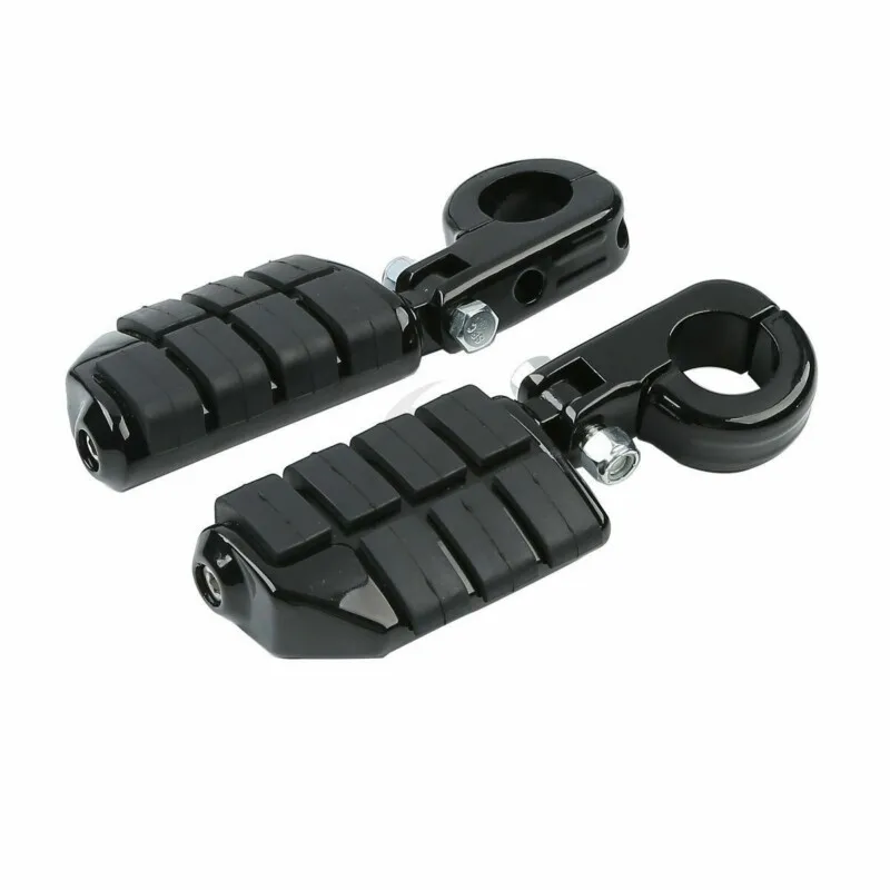 Motorcycle Universal 1.25" 32mm Highway Crash Bar Foot Pegs Footrest ...