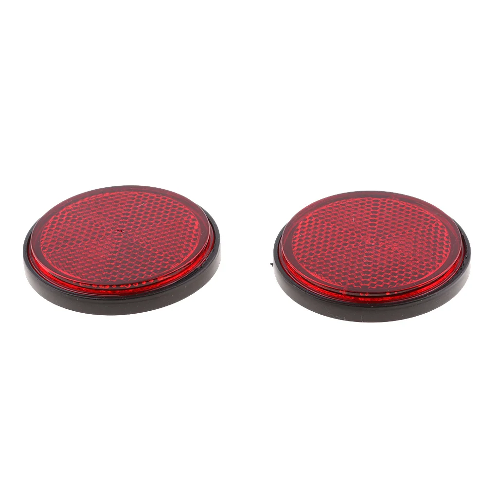 Plastic Car Auto Round Chrome Red Reflective Sticker Self Adhesive ...