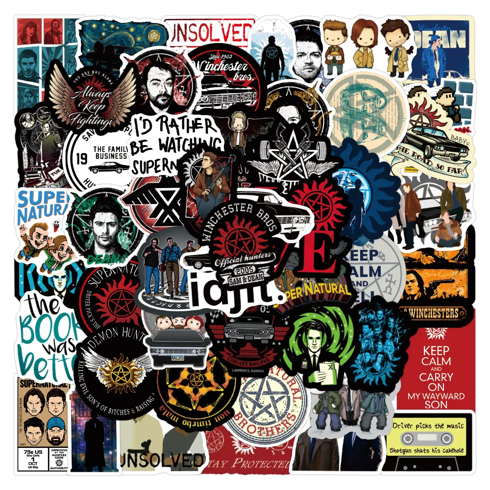10-30-50pcs-pack-Classic-TV-Show-Supernatural-Stickers-Car-Skateboard ...