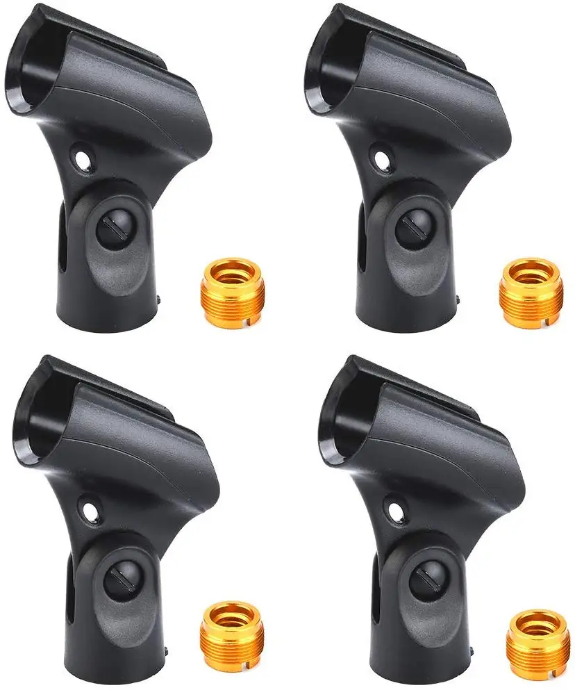 Microphone-Clip-Holder-4-pack-with-5-8-Male-to-3-8-Female-Nut-Adapters ...