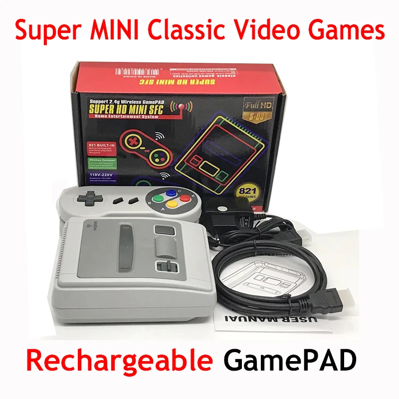 821 Games For SFC SUPER HD MINI Retro Classic Video Game Console TV ...