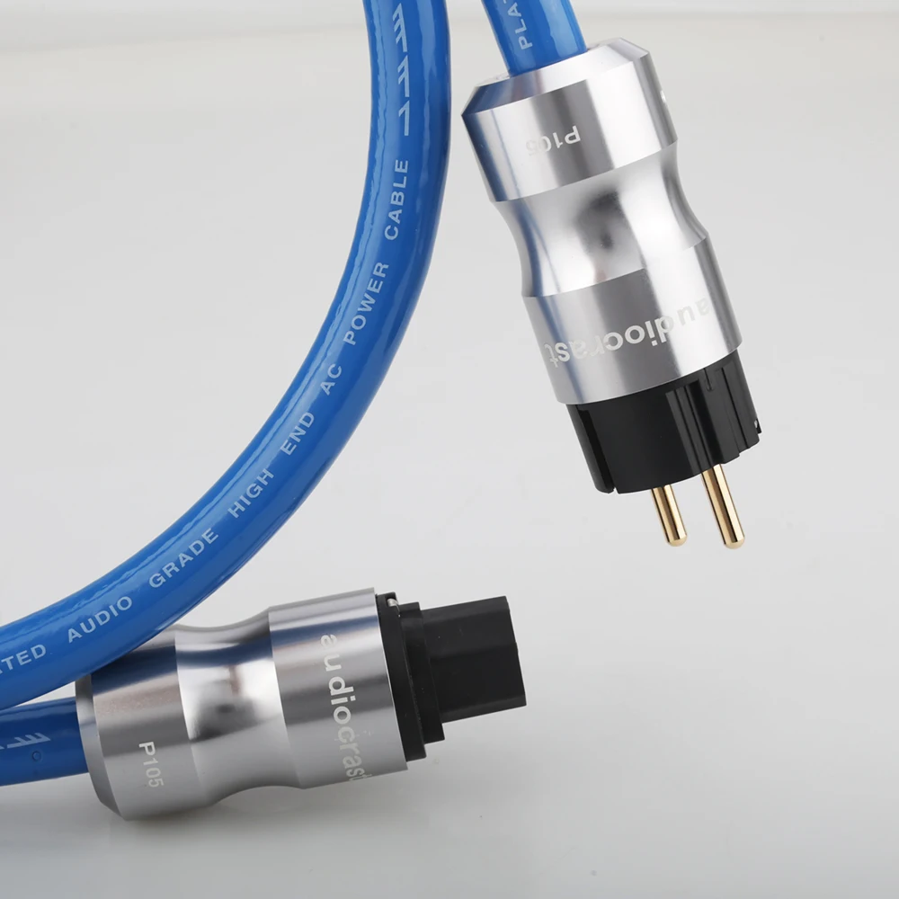 New-P111-105-High-Power-EMC-Shielded-AC-Power-Cord-Silver-Plated-Schuko ...