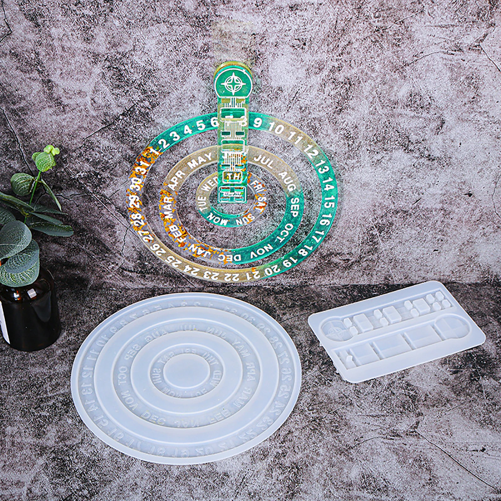 Perpetual Calendar Mold Moon Phase Calendar Silicone Mold For Resin ...