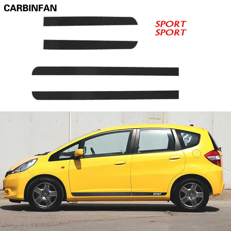Calcomanía de fibra de carbono para coche, accesorios para Honda Fit ...