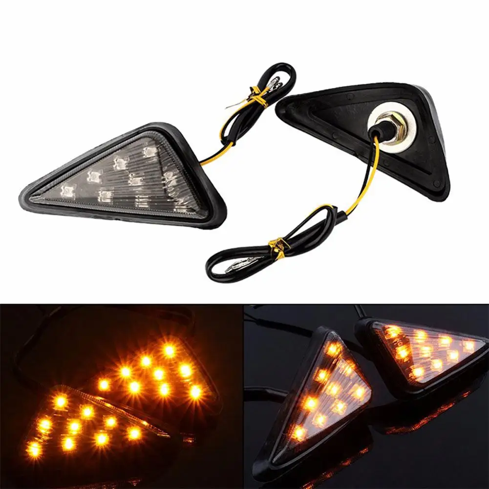 2pcs-Motorcycle-Lamps-Smoke-Triangle-Flush-Mount-LED-Turn-Signals ...