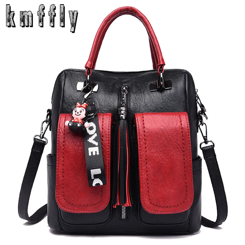 2020 Women Backpacks Soft Leather Lady Travel Backpack School Bags for ...
