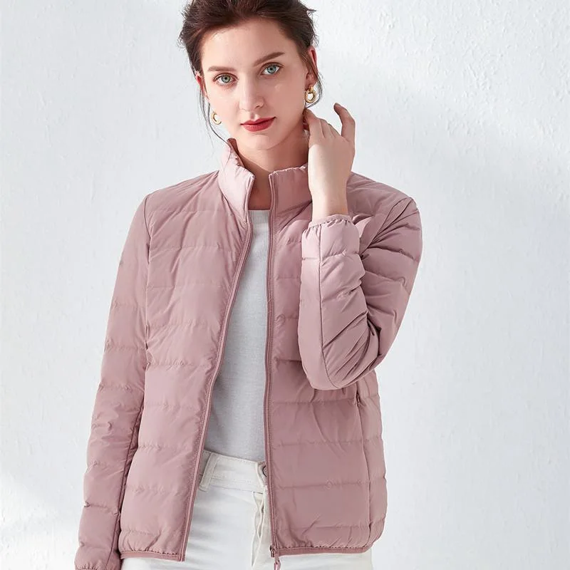 High Quality Waterproof Ultra light Down Jackets Women Casual Stand ...