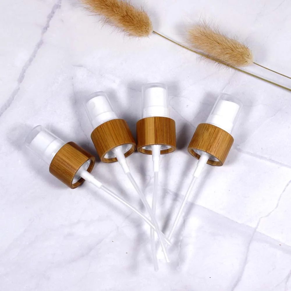 30pcs 50pcs 100pcs 18/415 Natural Wood Bamboo Cap Cosmetics Spray Pump ...