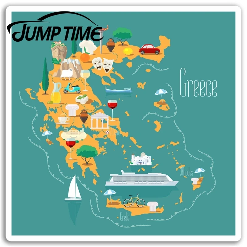 Jump-Time-Greece-Map-Vinyl-Stickers-Greek-Travel-Sticker-Laptop-Luggage ...