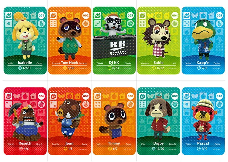 Mini Animal Crossing Amiibo NFC Chip Card 047 Knox New Horizons Hot ...