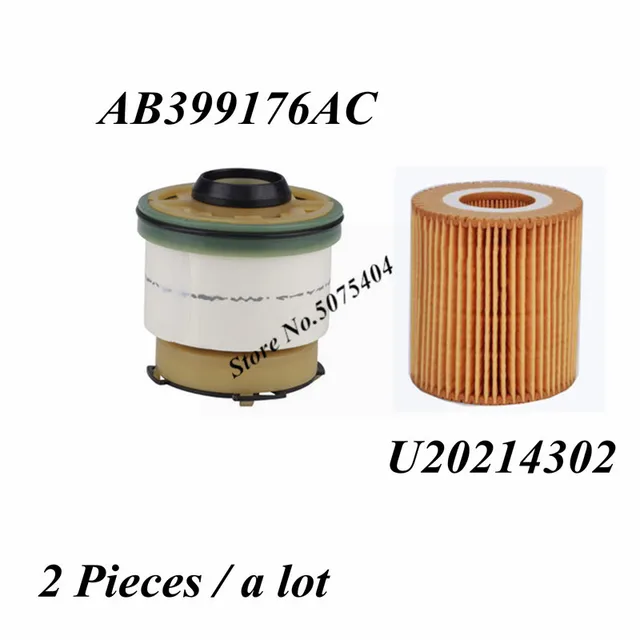 2 Pcs Fuel Filter AB399176AC and Oil Filter U20214302 For DIESEL FORD ...