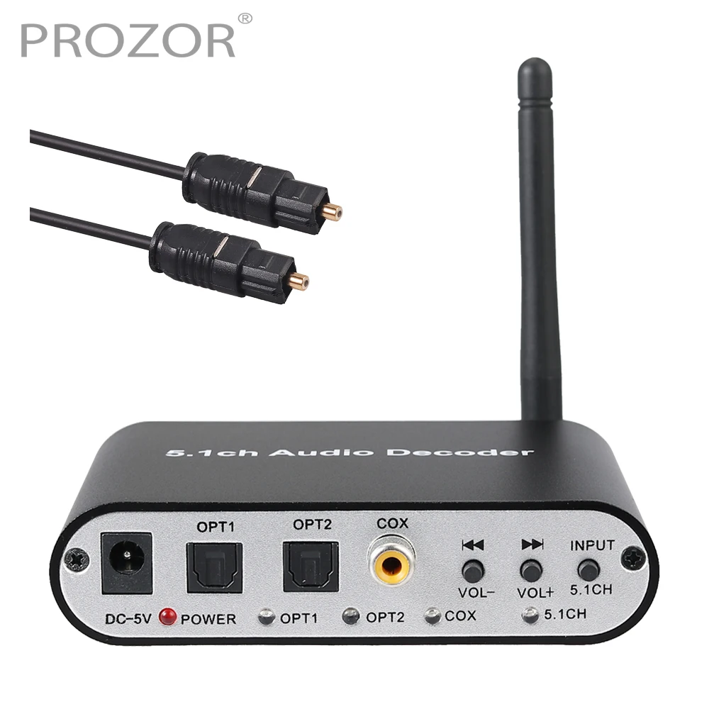 Prozor 5.1ch decodificador de áudio compatível com bluetooth 192khz dac de áudio sem fio com ...