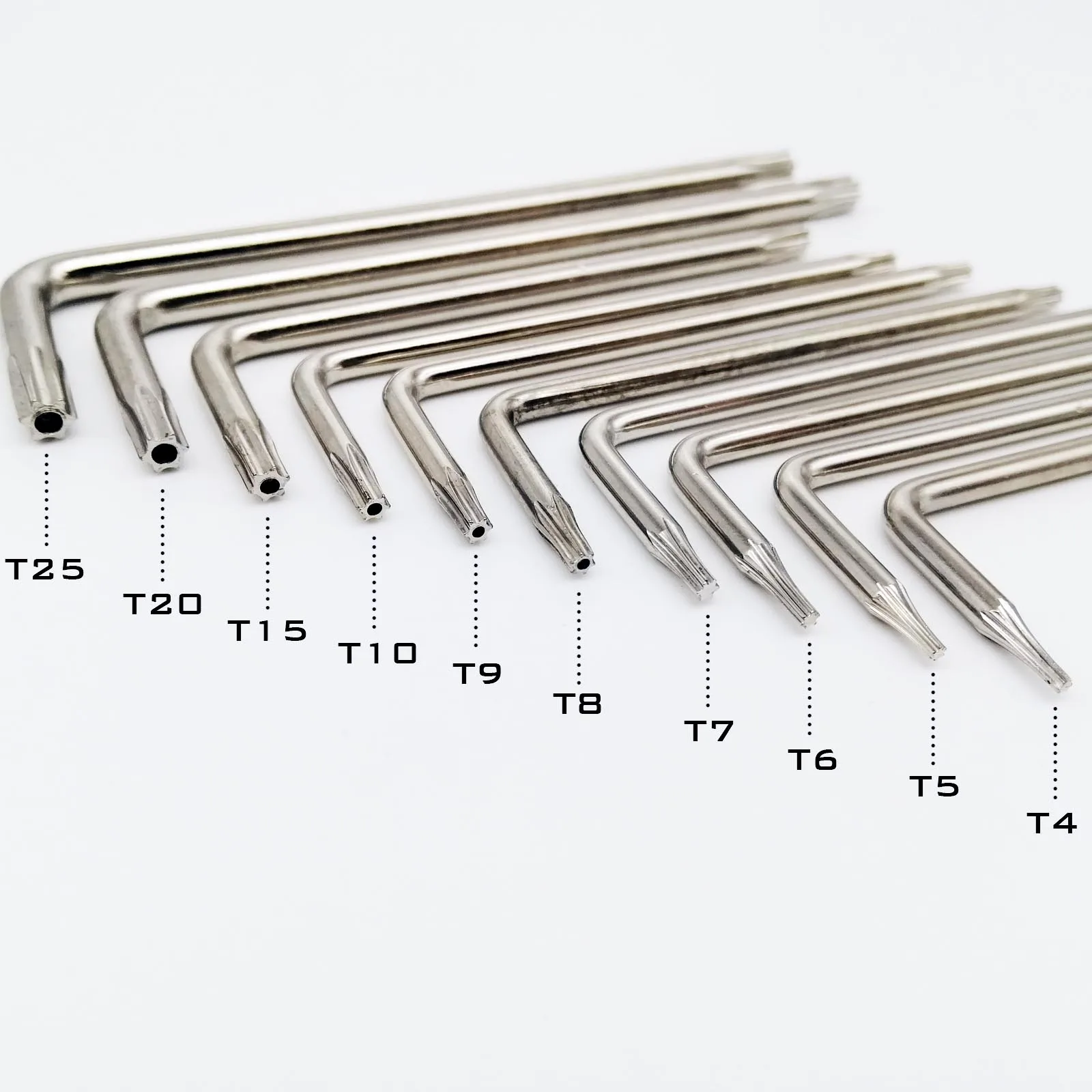 5pcs Steel T4 T5 T6 T7 T8 T9 T10 T15 T20 T25 Six Lobe Torx Head Tamper ...