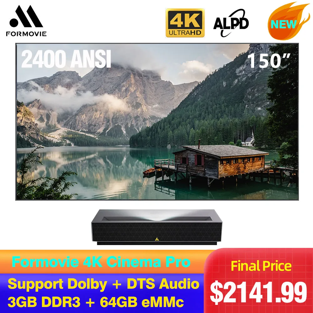 Formovie Fengmi Laser Projector 4K Cinema Pro 2400 ANSI Lumens 3GB 64GB ...