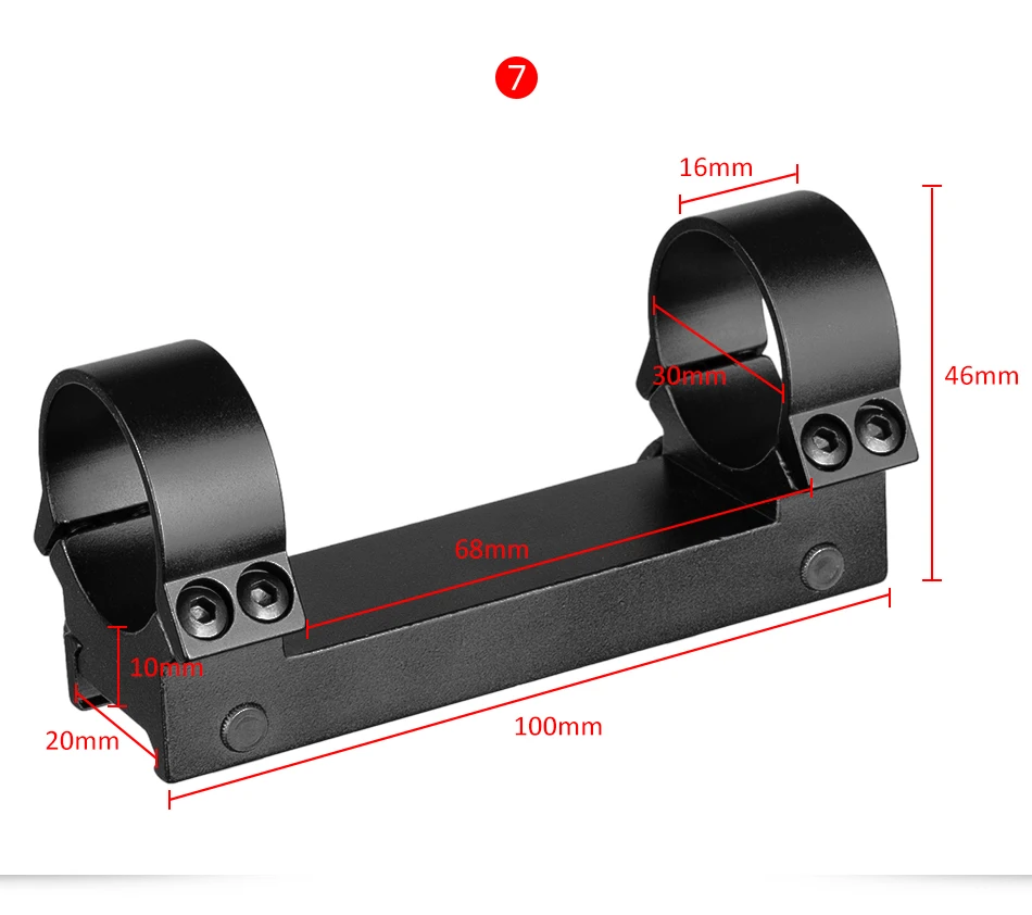 FIRE WOLF 30mm 1 Inch Ring 20mm Dovetail Rail RifleScope Mount For ...