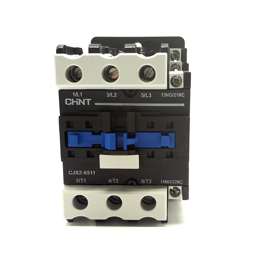 CHINT Contactor de corriente alterna, CJX2 6511, voltaje de bobina, 65A, 50Hz, 1NO + 1NC, AC220V ...