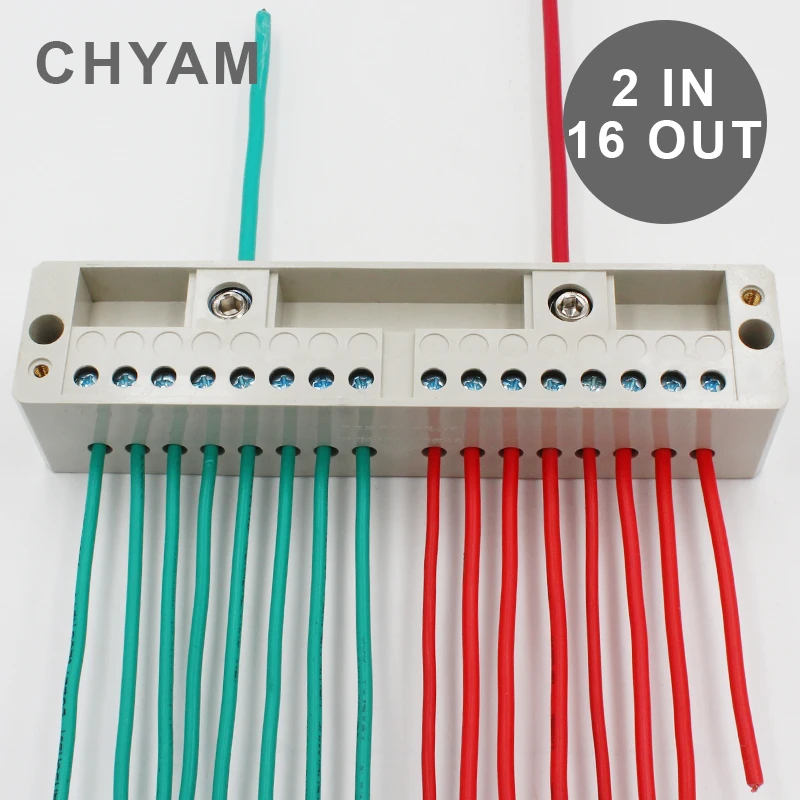 2-In-16-Out-Junction-Box-Two-in-sixteen-out-Wiring-Terminal-Block-Row ...