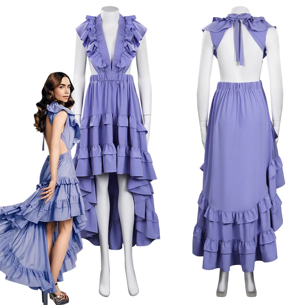 Emily In Paris Season 2 Series Emily Dress Cosplay Costume - AllCosplay.com