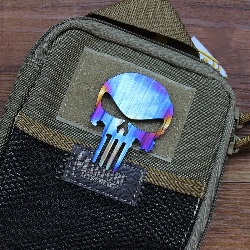 Titanium Alloy Punisher Patch Tactical Military Metal 3D Skull Devil ...