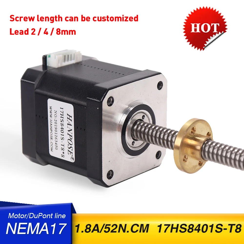 10PCS-42BYGH-stepper-motor-1-8A-17HS8401S-T8-T-type-screw-stepping ...
