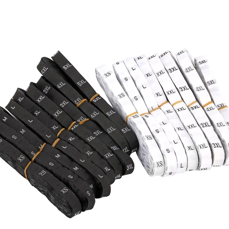 500Pcs-Lot-Black-White-Garment-Labels-Universal-Size-Number-Clothing ...