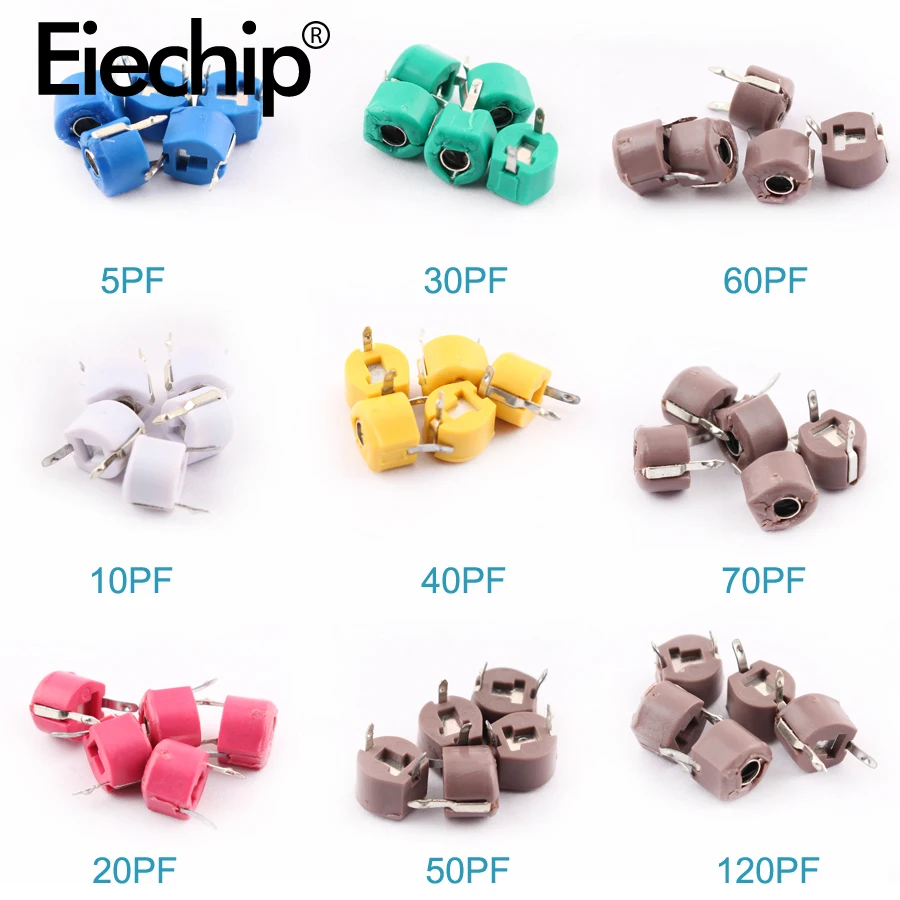 45pcs-Variable-Trimmer-capacitor-Assorted-Kit-JML06-5pf-10pf-20pf-30pf ...