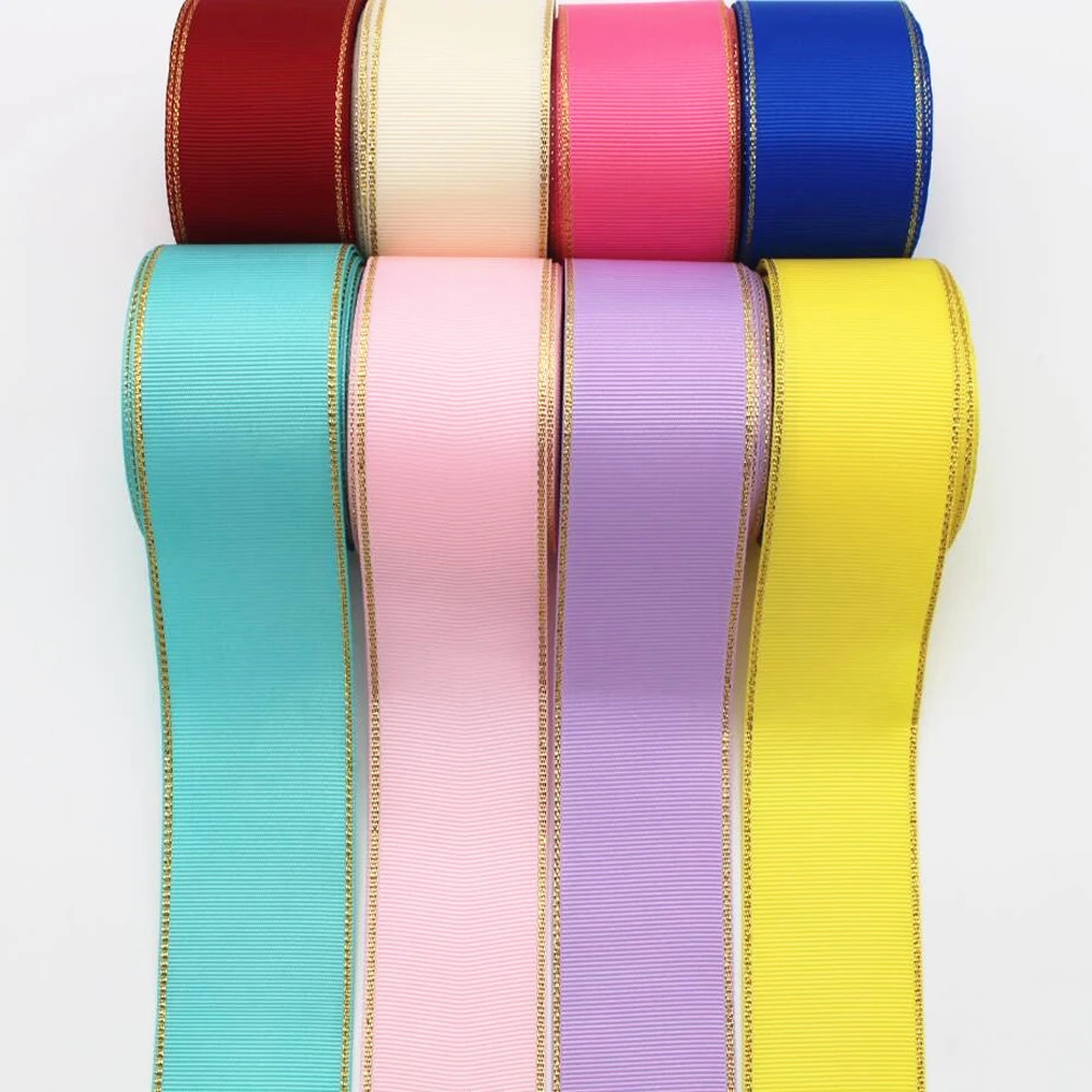 Grosgrain Ribbon Gold | Gold Grosgrain Ribbon 25mm | Gold Foil Ribbon ...