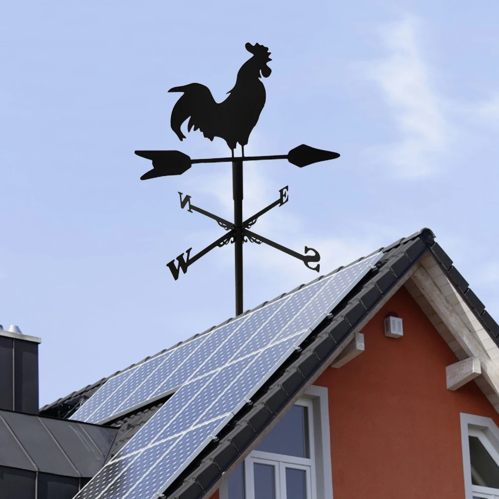 20.5" Rooster Shaped Weathervane Patio Yard Wind Direction Indicator ...