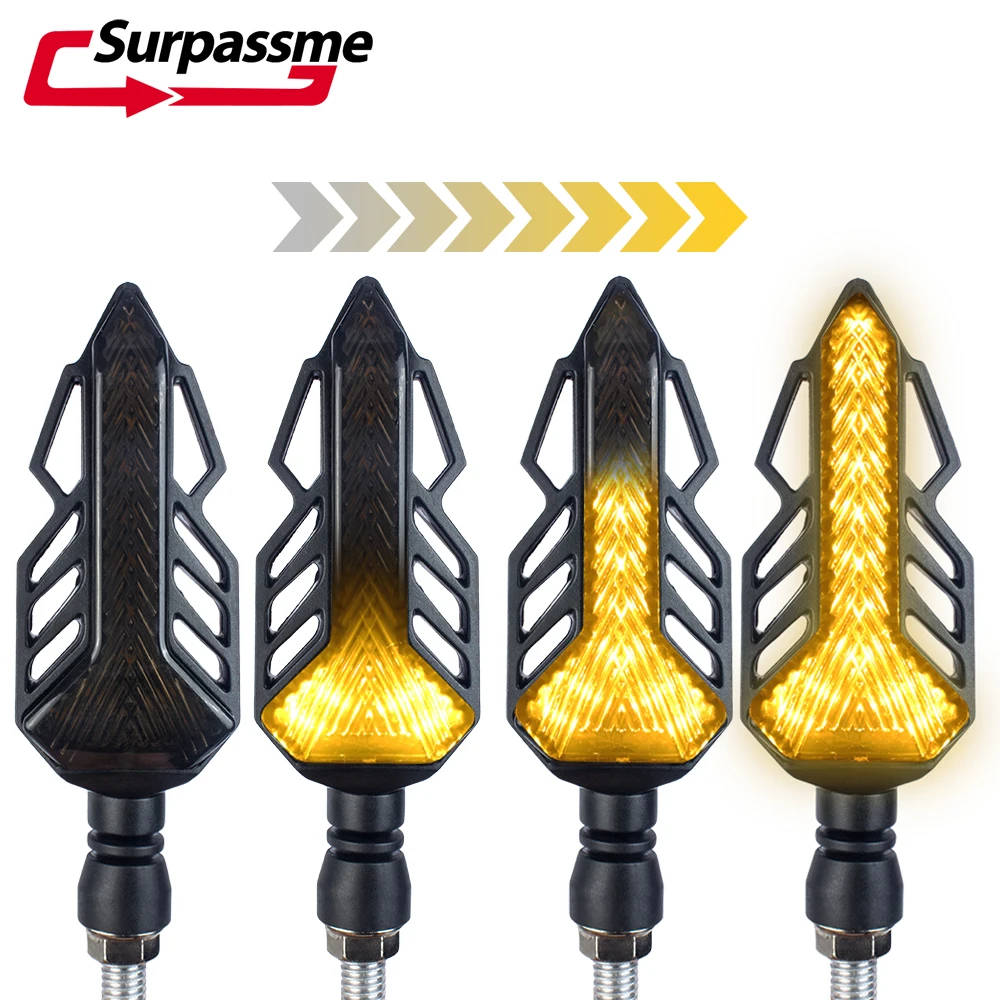 Amber-LED-Motorcycle-Turn-Signals-Running-Water-Flashing-Signal ...