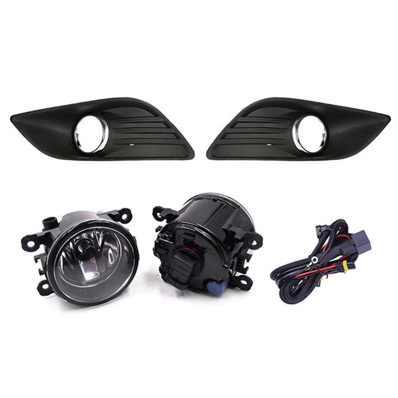 1 Pair Lower Bumper 2 Pcs Right & Left Fog Light Grille + Lamp Kit For ...