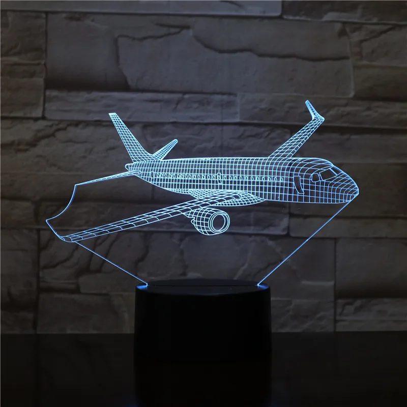 3d-2009 Airplane Model Usb 3d Led Night Light Illusion Lampara ...