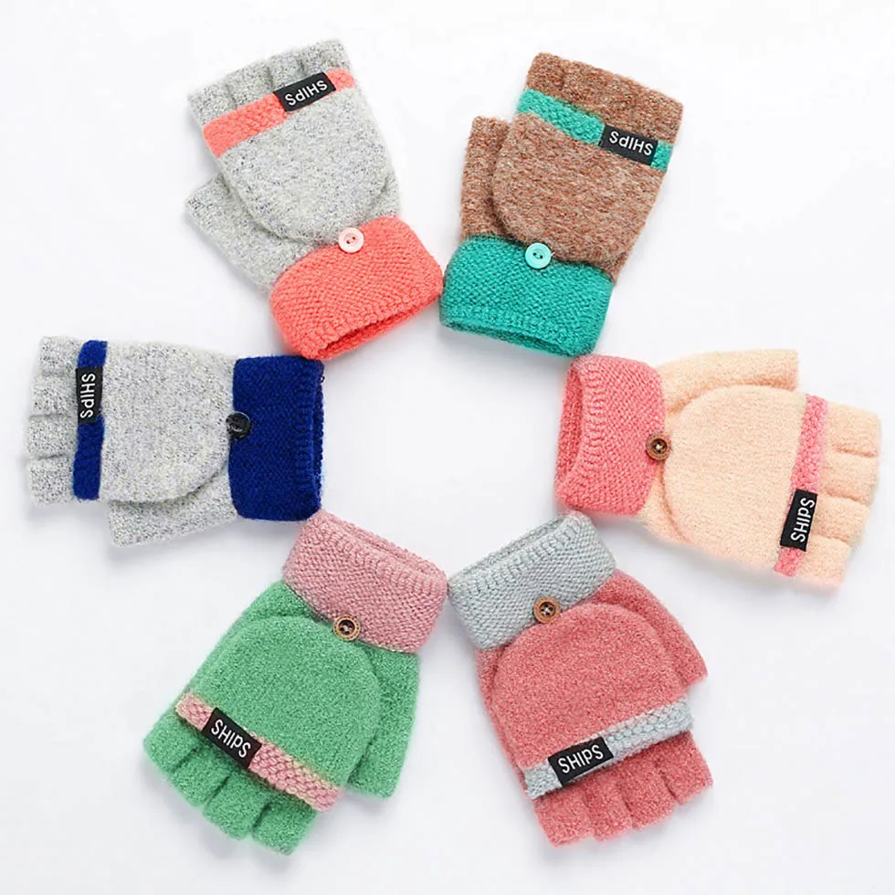 Calymel перчатки с открытыми пальцами зимние теплые вязаные теплые ...