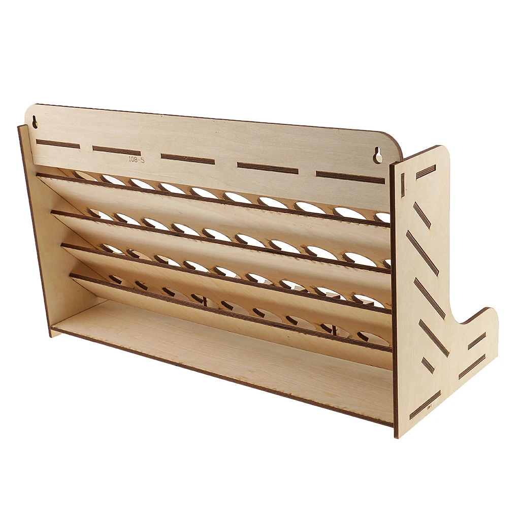 Multi Layers Wooden Paint Rack Stand with Multi Holes for Storing ...
