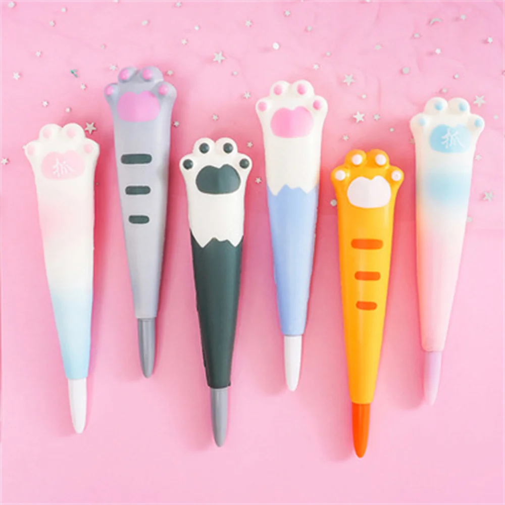 Cartoon Cat Paw Gel Pen Creative Sponge Pressure Relief Pens Student ...