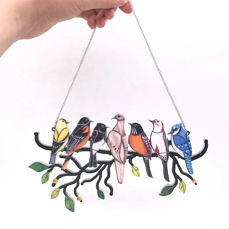 Acrylic-Bird-Room-decoration-Window-Hangings-Wall-Hanging-Birds-Decor ...