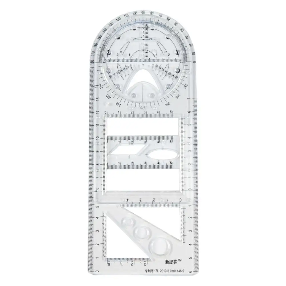 Regle - equerre,Règle de dessin multifonction,mesure géométrique des ...