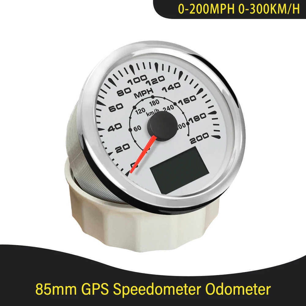 New 85mm 35mph 80mph 160mph 200mph Gps Speedometer Odometer Speed Gauge ...