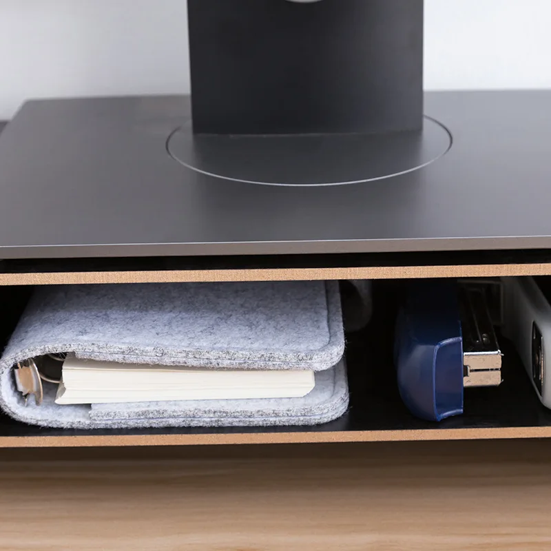 Multi-Function Desktop Monitor Stand Computer Screen Riser Wood Shelf ...