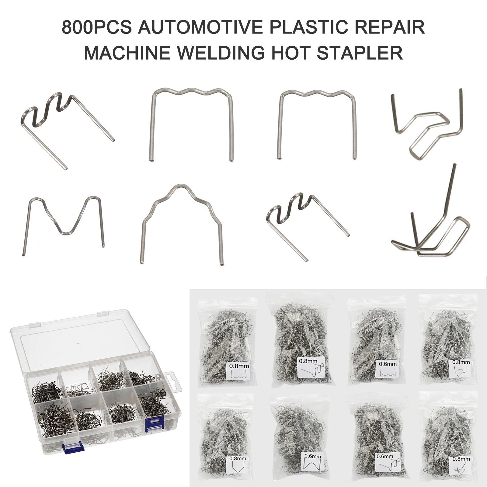 800pcs Automotive Plastic Repair Standard Pre Cut Wave Staples Bumper ...