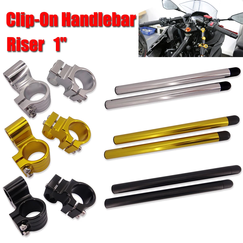 A Pair 7/8" Black 43mm Clipons Clip-on Handlebars For Yamaha Yzf-r6 ...