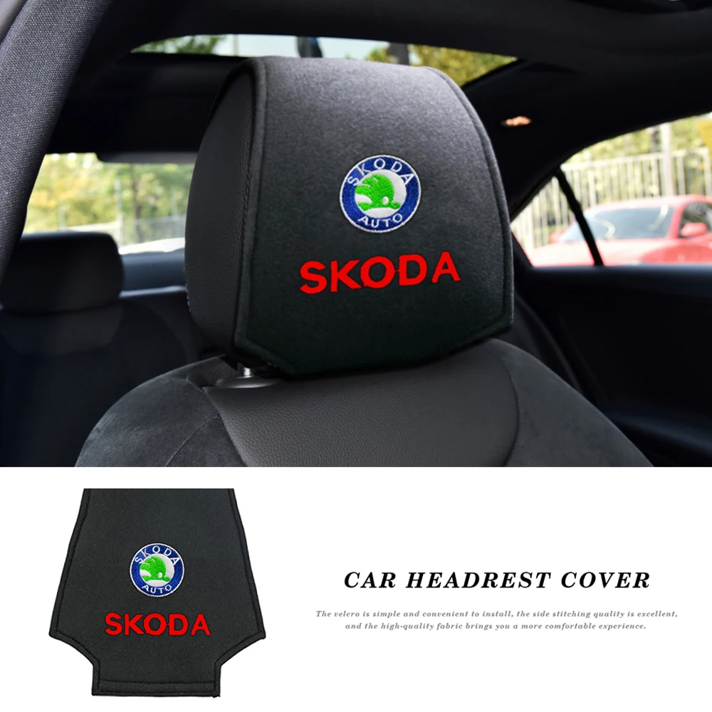 1-2Pcs-Car-Headrest-Cover-Soft-Head-Neck-Pillow-for-Skoda-Octavia-Fabia ...