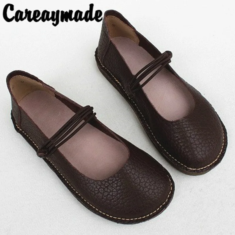 Careaymade zapatos retro de primavera para mujer, zapatos planos de suela suave con cabeza ...