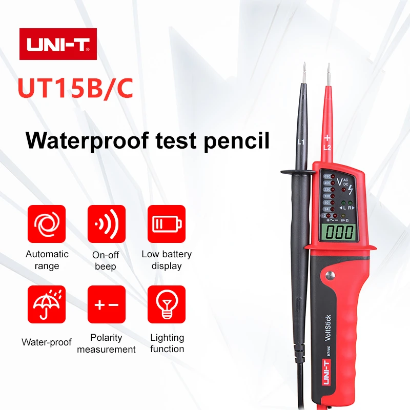 UNI-T-Digital-Voltage-Tester-UT15C-Multifunction-Voltmeter-Testers-Tool ...