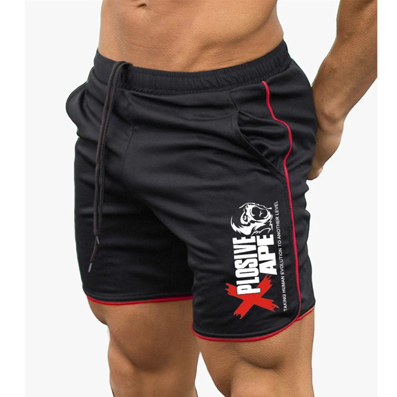 2019 Men Fitness Bodybuilding Shorts Man Summer Gyms Workout Male ...