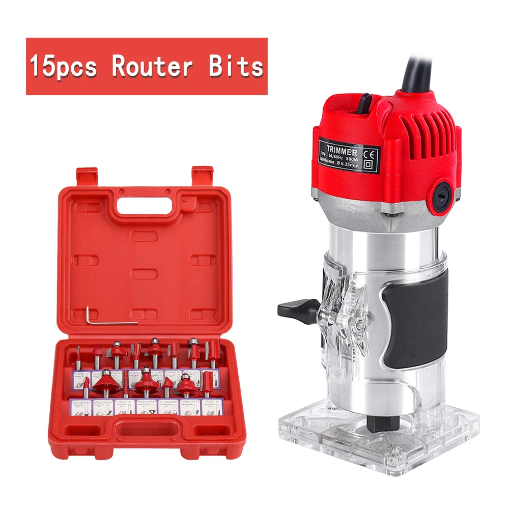 800W -Os Fa Elektromos Trimmer Pálma Útválasztó 1/4 “Famegmunkáló ...