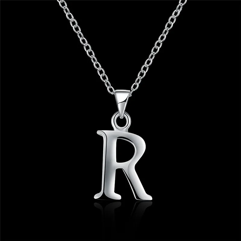 Fashion Jewelry Stainless Steel Link Chain Letter R Pendants Necklaces ...
