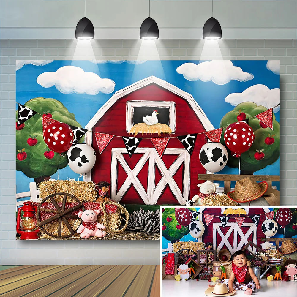 Farm-Theme-Kid-Photography-Background-Old-Barn-Birthday-Party-Baby ...